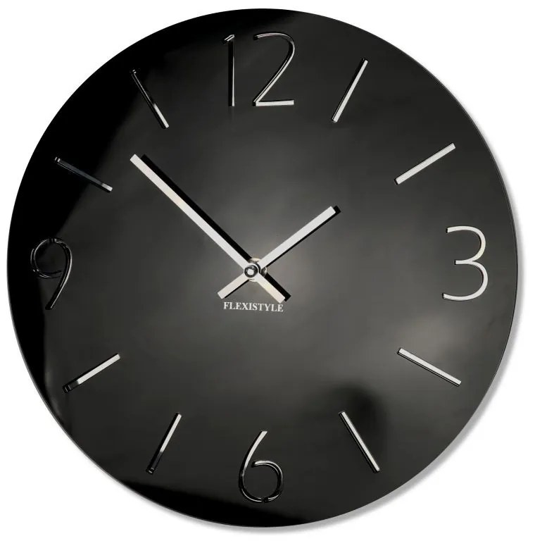 Levné nástěnné hodiny v černé barvě do obývacího pokoje