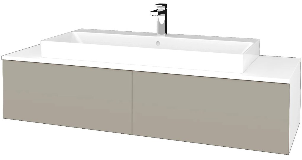 Dřevojas Koupelnová skříňka MODULE SZZ12 140 Varianta: N01 Bílá lesk / J01 Organic