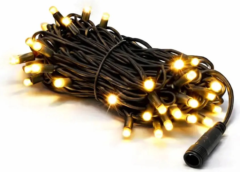 Easy Fix LED světelný řetěz, kontura, 5 m, venkovní, teple bílá s FLASH, 60 diod, černý kabel, IP67