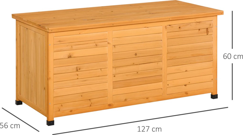 Outsunny zahradní přístřešek na nářadí voděodolný přístřešek z jedlového dřeva odolný velký prostor 127 x 56 x 60 cm žlutý | Aosom