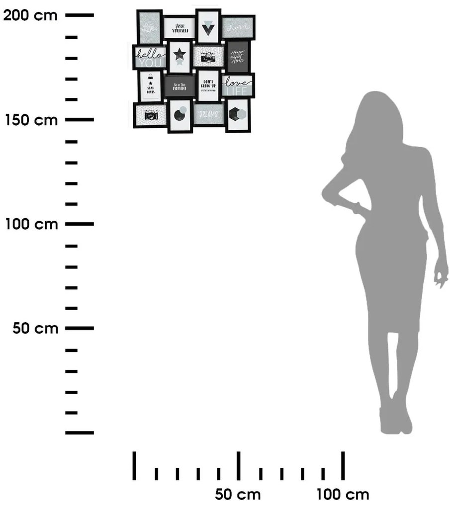 Nástěnný fotorámeček Gael Black 60x60 cm