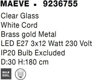 Závěsné svítidlo NOVA LUCE MAEVE Ε27 9236755 bez žárovky