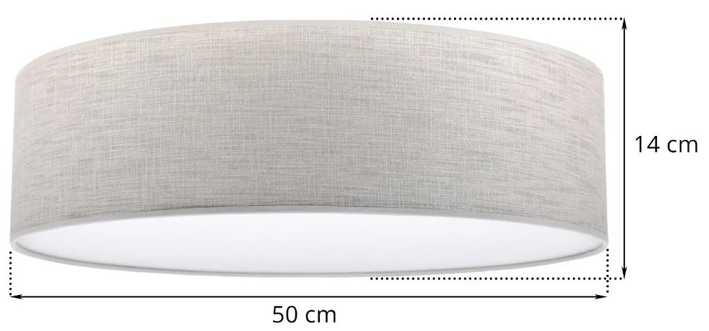 Stropní svítidlo Stone, 1x světle béžové textilní stínítko/bílé PVCové stínítko, (bílé plexisklo), (fi 50cm)