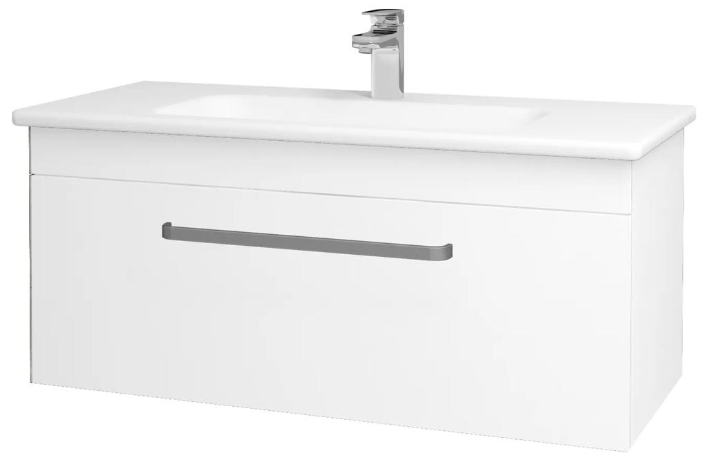 Dřevojas Koupelnová skříň ASTON SZZ 100 Varianta: N01 Bílá lesk / Úchytka T06 / D01 Beton