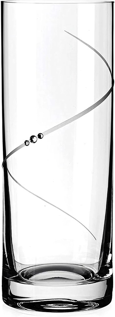 Dekorant Váza pro paní učitelku se jmény žáků Silhouette City Cylinder se Swarovski krystaly 25 cm