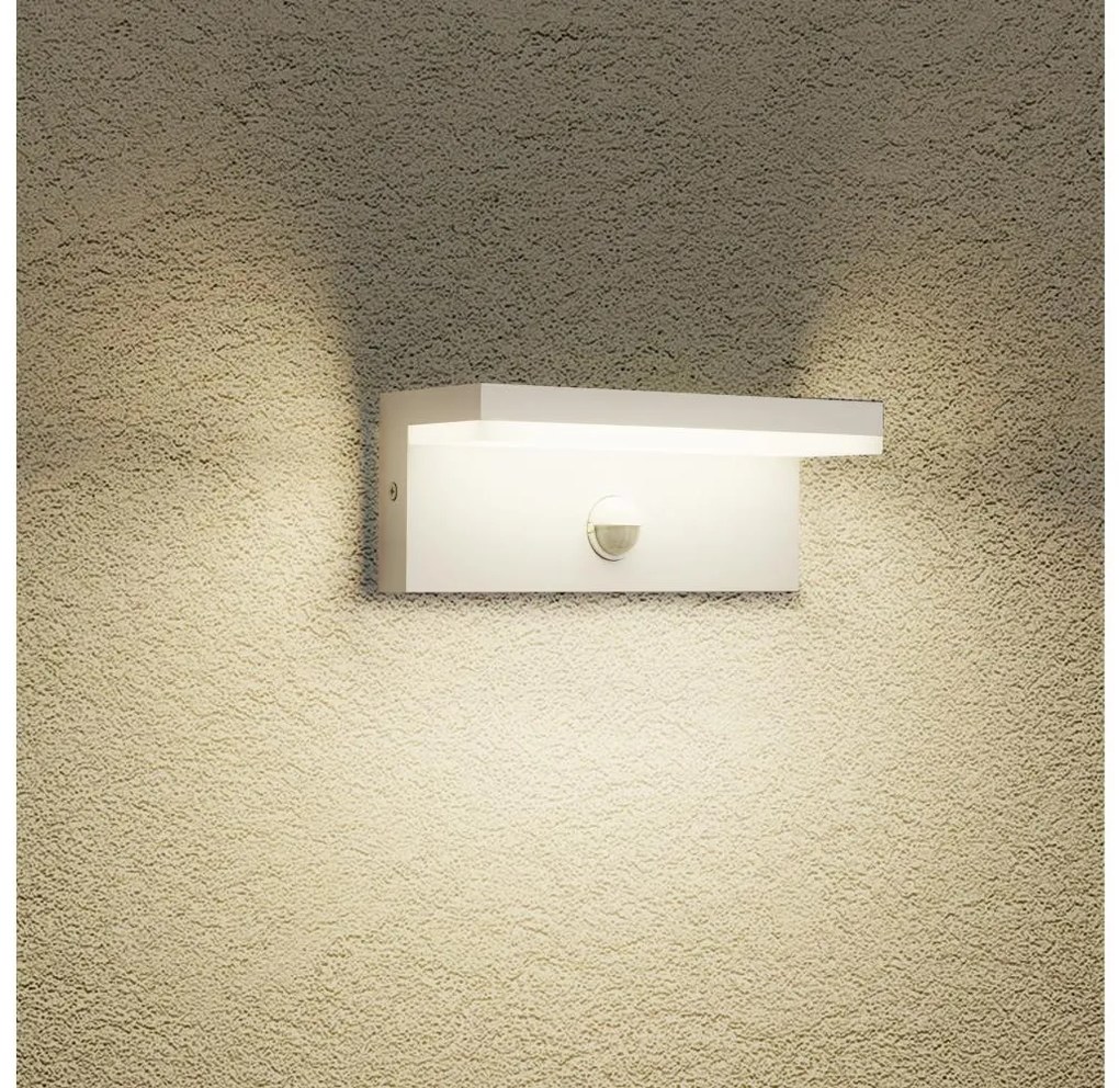 Brilagi -LED Venkovní nástěnné svítidlo se senzorem TESSI LED/10W/230V bílá IP54 BRI371