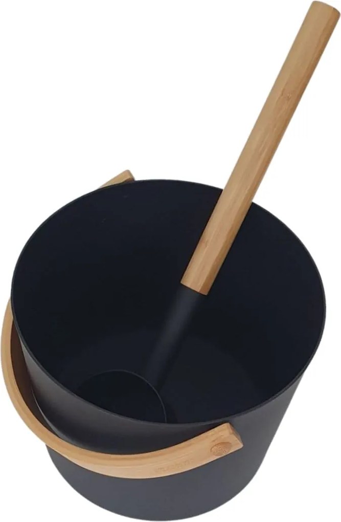 Harvia set vědro 4L s naběračkou 42 cm, matný nerez a dřevo