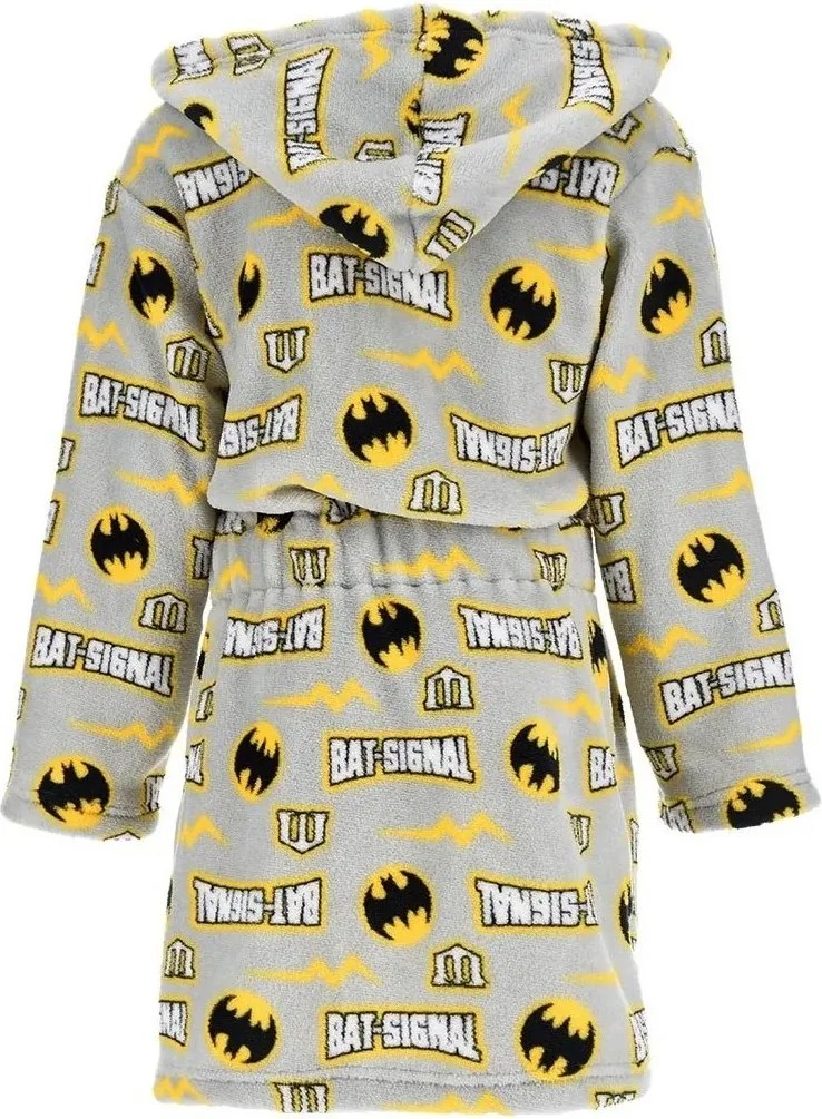 Dětský / chlapecký coral fleece župan s kapucí Batman, EU 104 Šedá