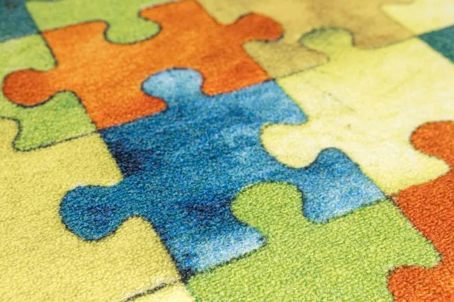Koberec Puzzle vícebarevný kruh
