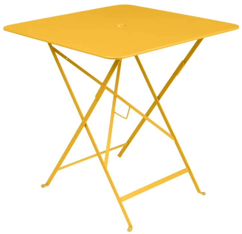 OnaDnes -20% Žlutý kovový skládací stůl Fermob Bistro 71 x 71 cm