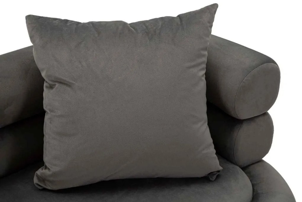 Designová pohovka Harmony 133 cm šedá / stříbrná