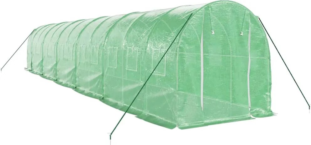 Skleník s ocelovým rámem zelený 24 m² 12 x 2 x 2 m 3188021