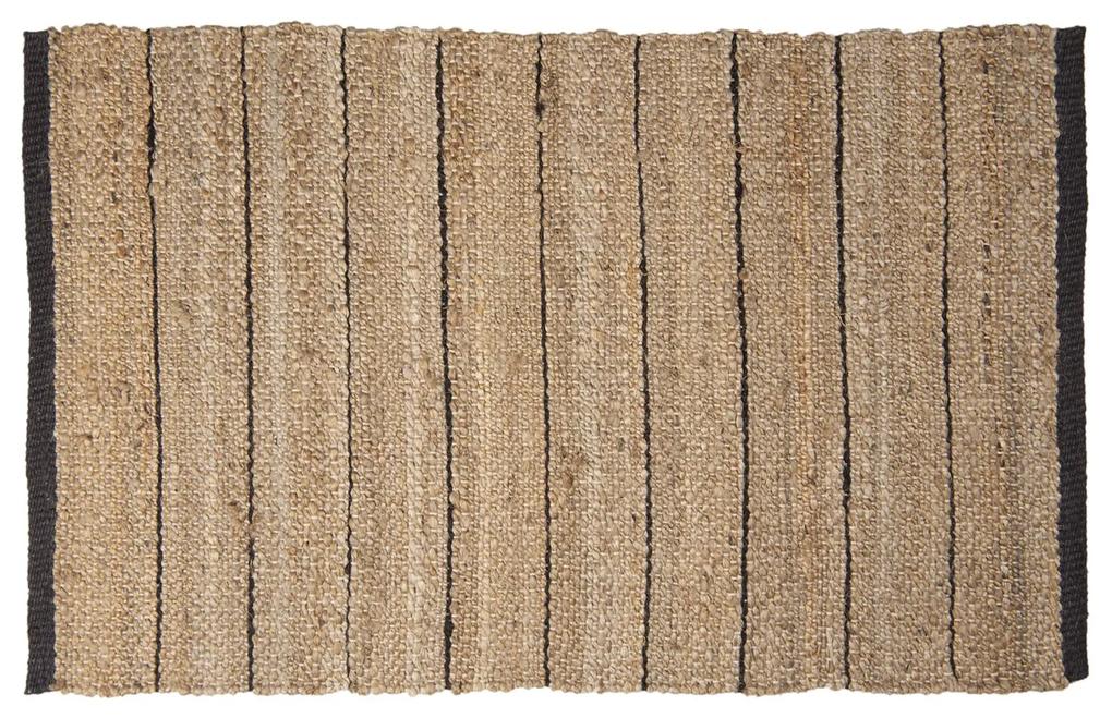 Přírodní jutový koberec s černými pruhy Benny - 60*90 cm