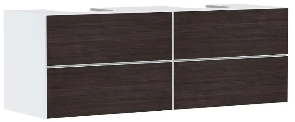 Hansgrohe Xevolos E - Umyvadlová skříňka 157x56x55 cm, 4 zásuvky, matná bílá/tmavý dub 54199730