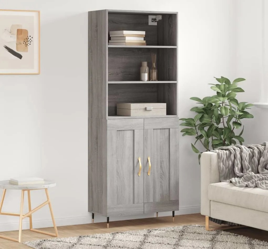 vidaXL Skříň highboard 69,5 x 34 x 180 cm kompozitní dřevo [3189934] Barva: Bílá