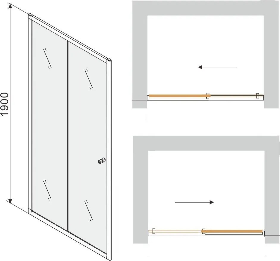 Sprchové dveře MAXMAX MEXEN APIA 140 cm - BLACK, 845-140-000-70-00