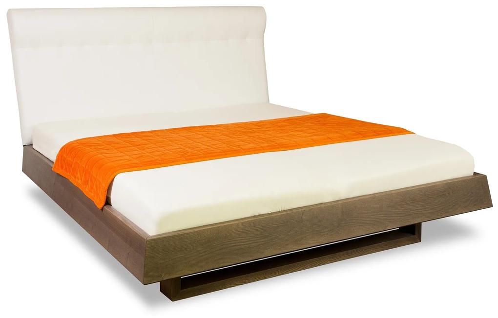 Krajča Manželská postel z masivu Claudio 160 x 200 cm (jasan) Povrchová úprava: Barevný lak RAL, Druh dřeva: Jasan, Barva čalounění: Červená