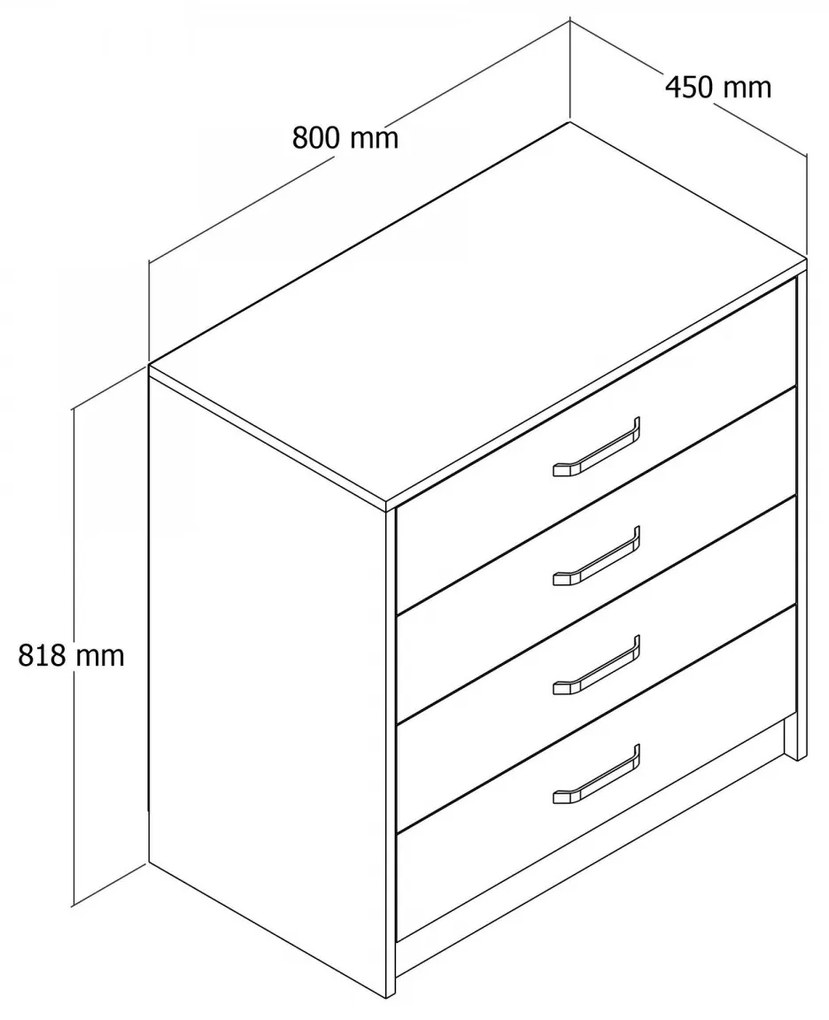 Komoda Grande 80 cm dub