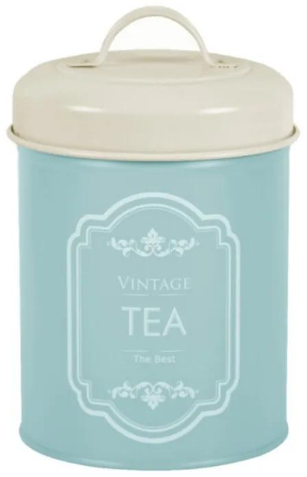 Dóza na čaj VINTAGE TEA modrá 22cm