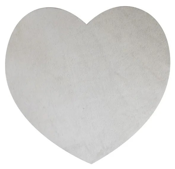 Šedý kožený podtácek ve tvaru srdce - 14*14*0,3cm