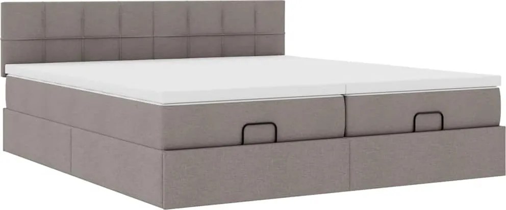 Osmanský rám postele s matrací taupe 160x200cm textil 3311991