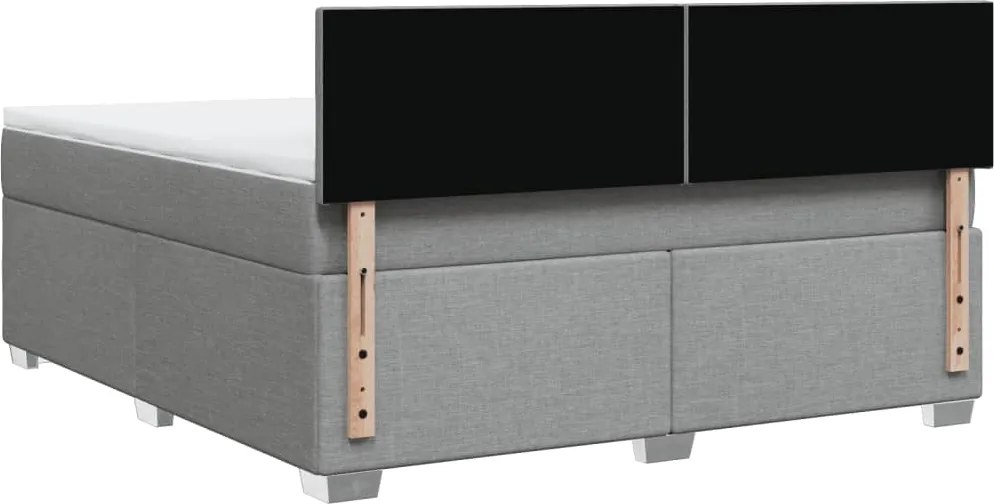 Box spring postel s matrací světle šedá 180 x 200 cm textil 3285960