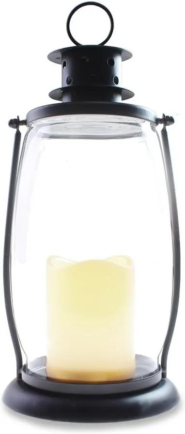 Skleněná lucerna s LED svíčkou Chic, 15,5 x 15,5 x 30 cm