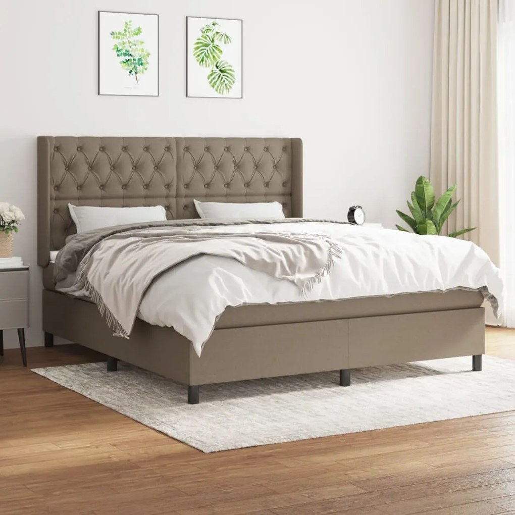 Box spring postel s matrací taupe 160x200 cm textil 3131685