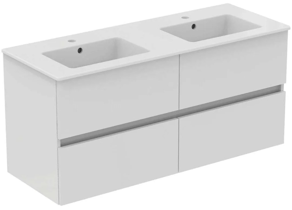Ideal Standard Eurovit+ - Skříňka s dvojumyvadlem, 55x120x44 cm, 4 zásuvky, lesklá bílá R0577WG