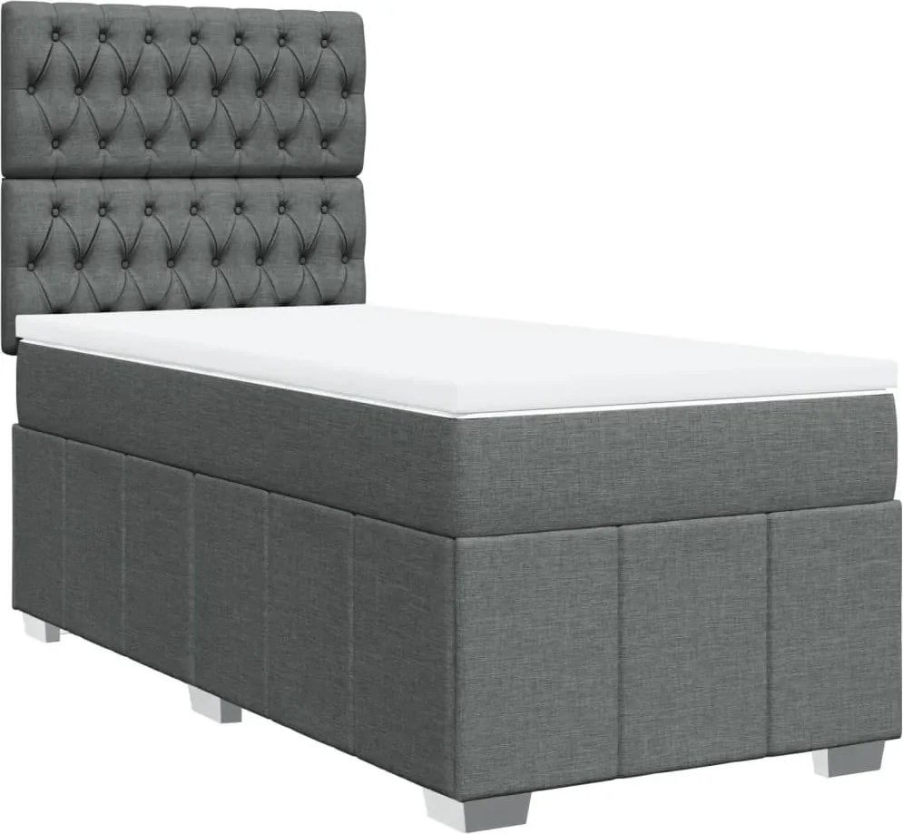 Box spring postel s matrací tmavě šedá 90x190 cm textil 3293831