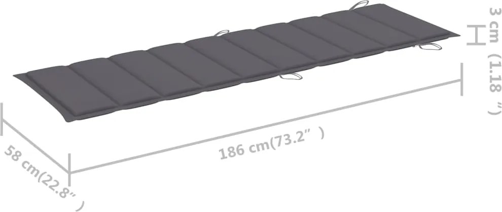 vidaXL Marketos Houpací zahradní lehátko s poduškou masivní teak