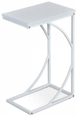 Přístavný odkládací stolek 27x41x63 bílý kovové nohy bílý mat 84056-14 WT