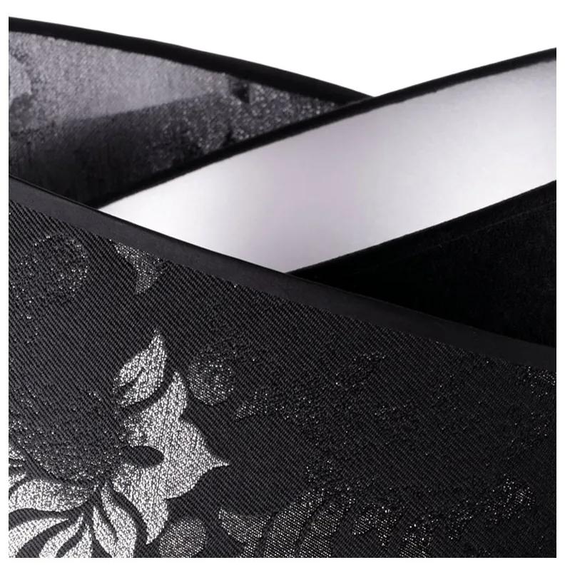 Závěsné svítidlo Werona 9, 1x černé textilní stínítko se vzorem, s
