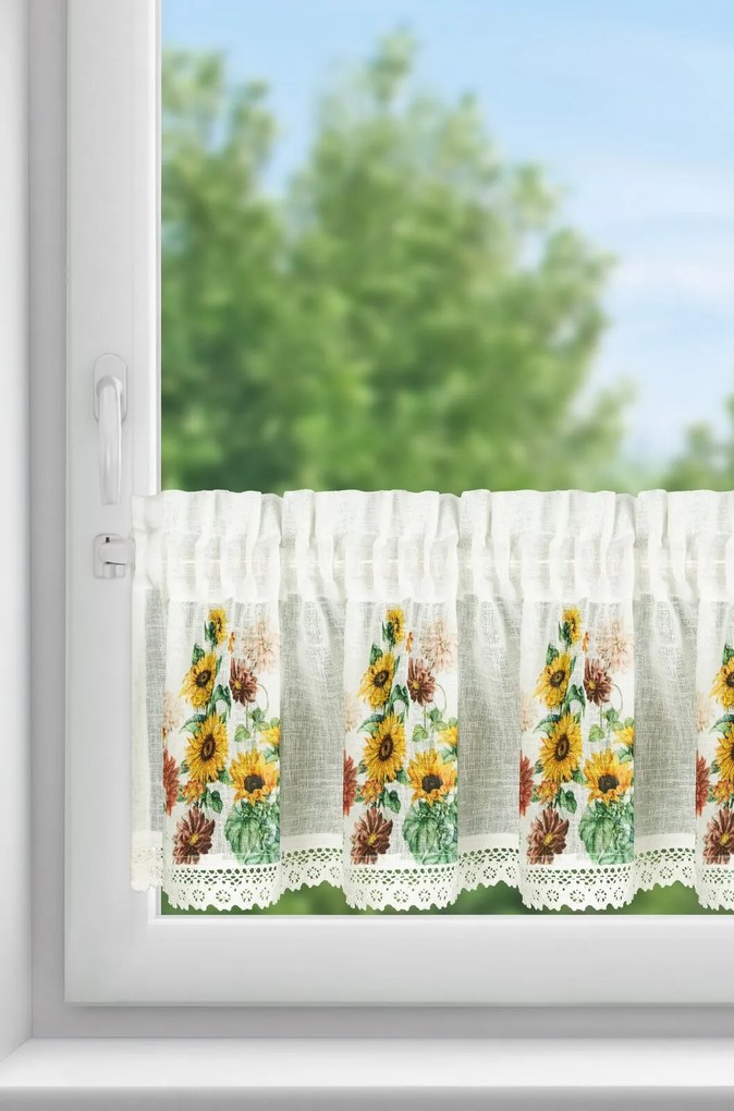 KRÁTKÁ ZÁCLONA NA PÁSCE ADELA 150X30 CM KVĚTY