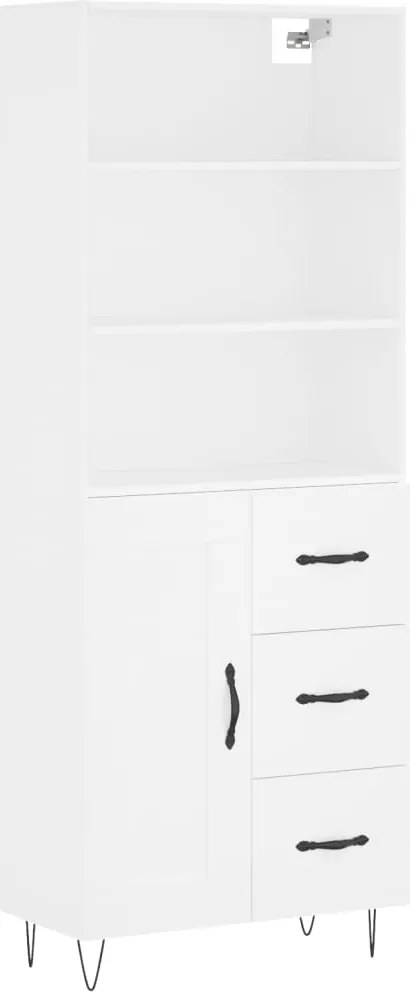Skříň highboard bílá 69,5 x 34 x 180 cm kompozitní dřevo 3190013