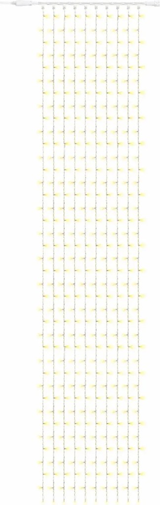 Easy Fix LED světelný závěs venkovní, 100 × 500 cm, teple bílá, 500 diod, bílý kabel, IP67, prodlužovací