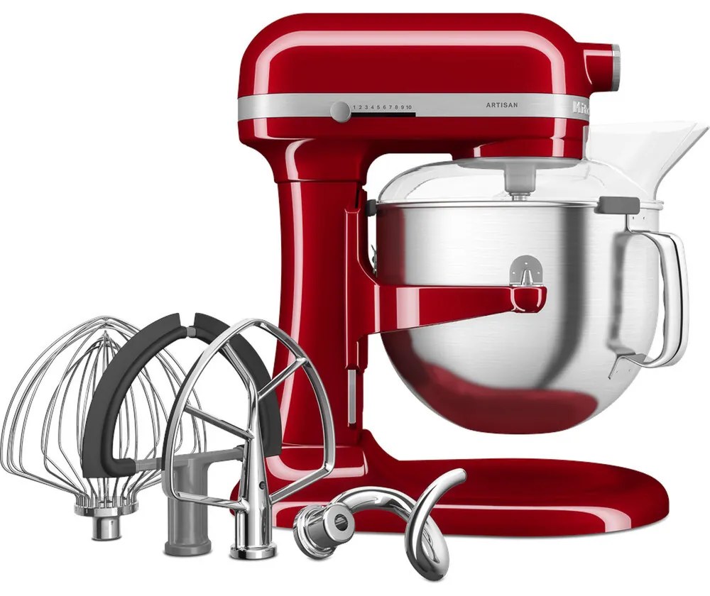 KitchenAid Artisan kuchyňský robot se zvedací mísou 6,6 l, královská červená, 5KSM70SHXEER