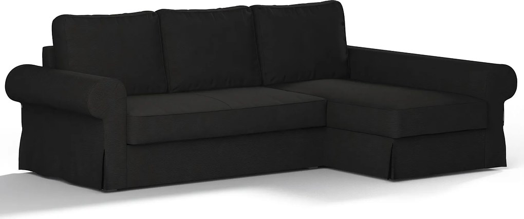 Potah na pohovku IKEA Backabro rozkládací se šezlongem barva černá látka pletený vzor