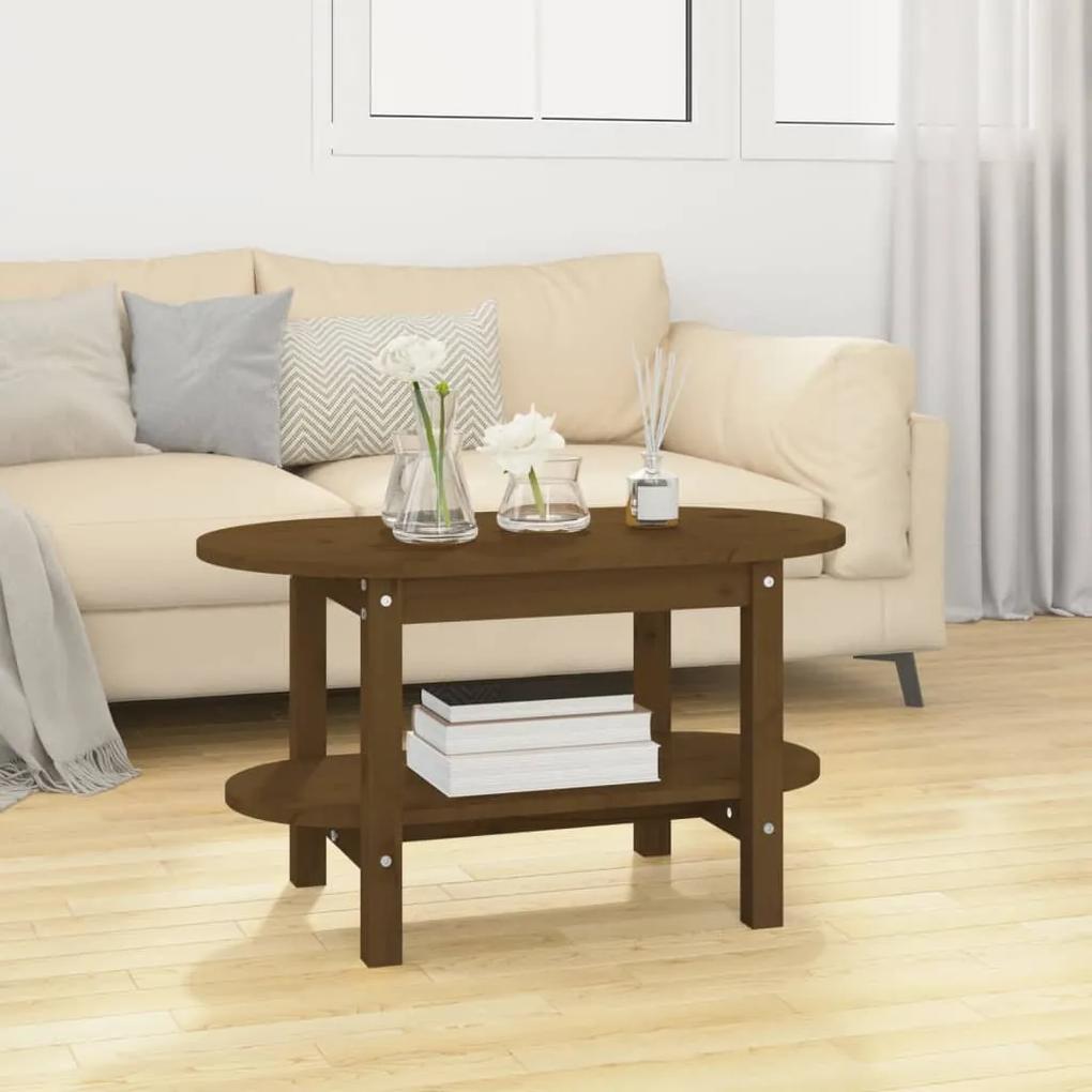 Konferenční stolek medově hnědý 80x45x45 cm masivní borovice - Default Title