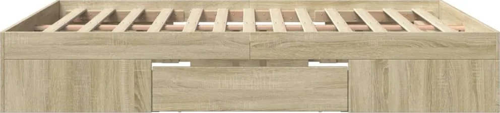 Rám postele bez matrace dub sonoma 160x200 cm kompozitní dřevo 3295459
