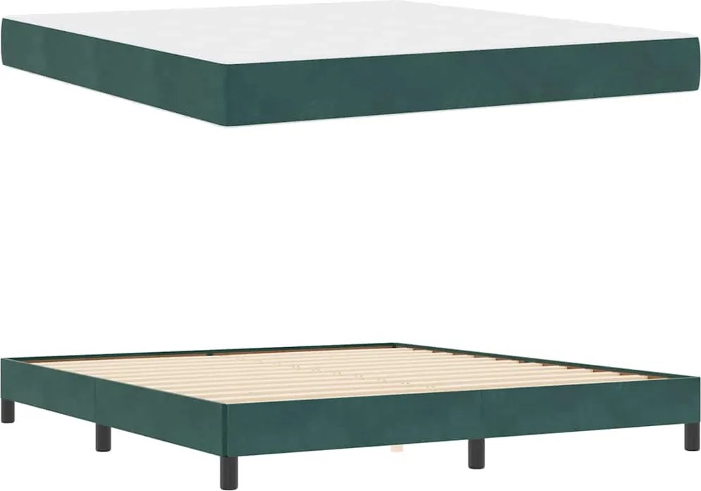 Postel s boxspringem s matrací Tmavě zelená 180 x 200 cm textil 3398710