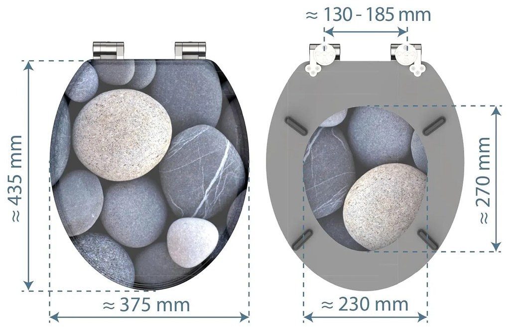Eisl Sanitär WC prkénko MDF Soft Close Grey Stones 80130