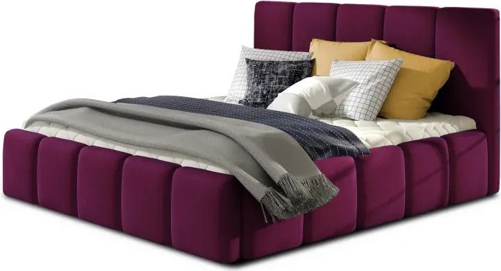 Designová čalouněná postel MIRA, 200x160, vínová (matt velvet 68/pouze rám postele/beg_14_co_1.6)