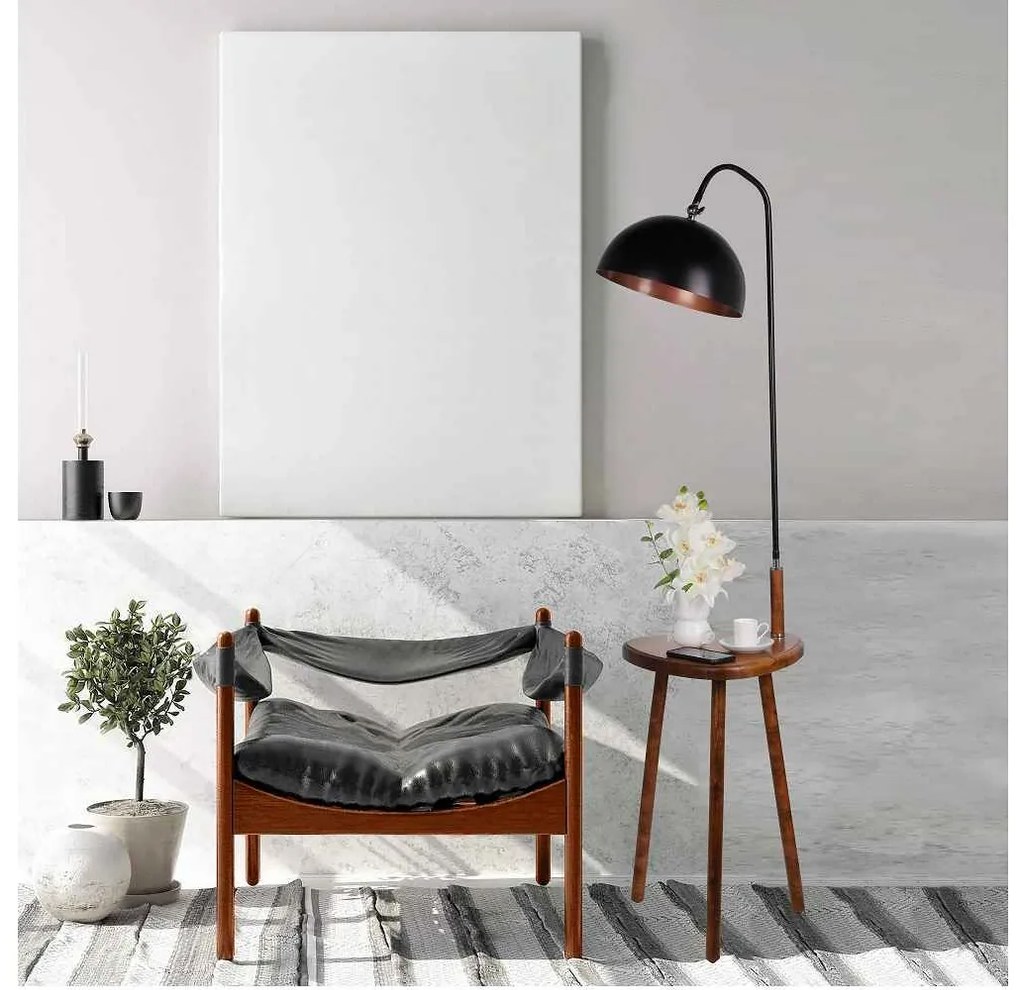 Designová stojanová lampa Elidius 165 cm ořech