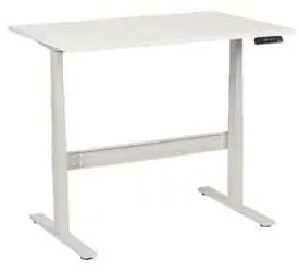 Výškově nastavitelný kancelářský stůl Manutan Expert, 160 x 80 x 62,5 - 127,5 cm, rovné provedení, ABS 2 mm, světle šedá