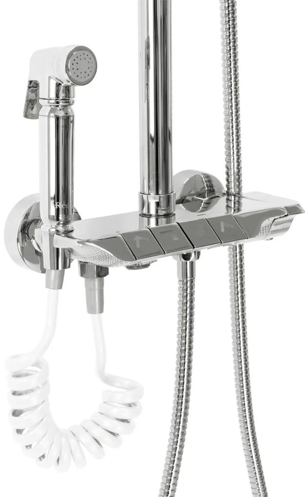 Sprchový set Rea Max - vanová baterie, dešťová, ruční a bidetová sprcha chrom