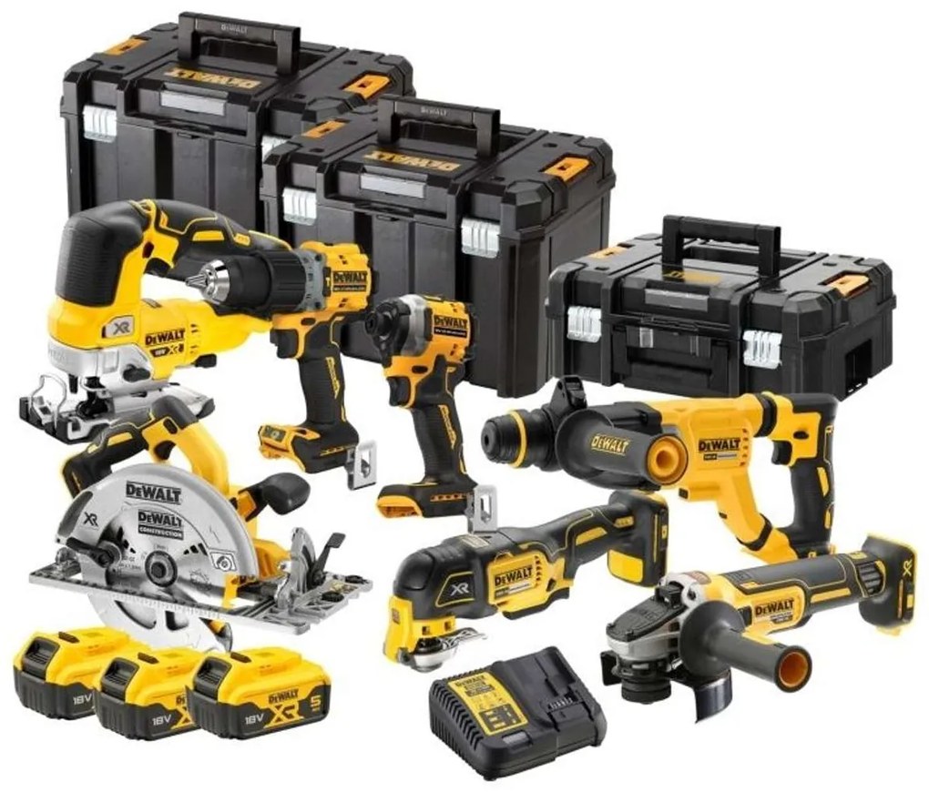 DeWALT - 14dílná sada AKU nářadí, baterií a nabíječky DCK706P3T
