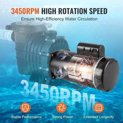 1,49 kW motor bazénového čerpadla 230 V 60 Hz 7,8 A 56Y 3450RPM 50μF/250 V