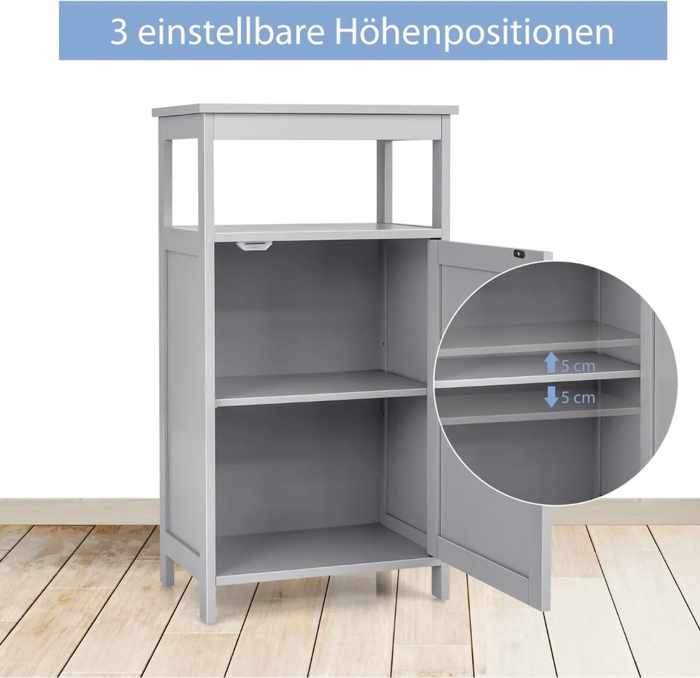Costway Koupelnová skříňka multifunkční volně stojící police – 45 × 30 × 84 cm