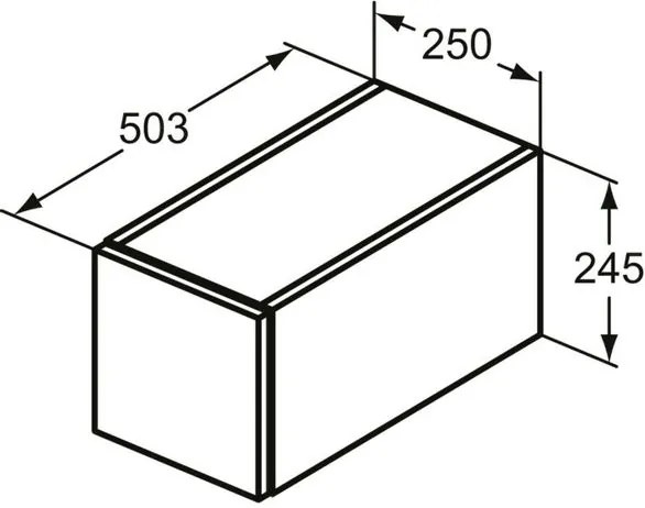 Ideal Standard Adapto Nástěnná skříňka 25 cm, 1 zásuvka, dekor kámen U8419FX